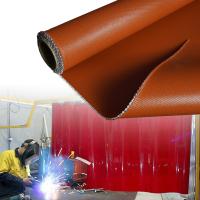 China Durable Silicone Coated Fiberglass Fabric with 0.3 mm Thickness 400 g/sqm Weight and 1 / 1.2 / 1.5 meter Width for sale