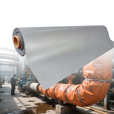 China Double Sided Grey Color Silicone Coated Fiberglass Fabric with 50 m / 100 m Roll Length for Thermal Insulation for sale