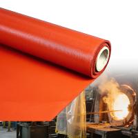 China Alkali Free Grey Color Double Sided Silicone Coated Fiberglass Fabric Fire Protection Blanket for sale