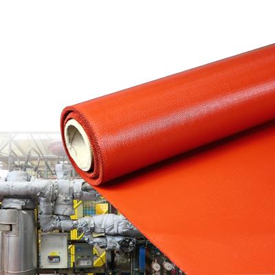 China Flexible Heat Resistant Silicone Coated Fiberglass Fabric with 260℃ Continuous Thermal Protection 0.3 mm Thickness and 400 g/sqm Weight for sale