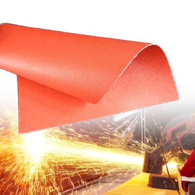 China Double Side Silicone Rubber Coated Fireproof Fiberglass Fabric with Temperature Resistance -50°C to 500°C and 400 g/sqm Weight for sale