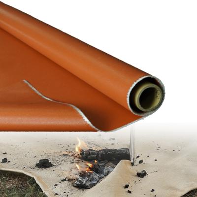 China E-Glass Silicone Rubber Coated Fiberglass Cloth with 400 g/sqm Weight and 1.5 Meter Width for Thermal Insulation for sale