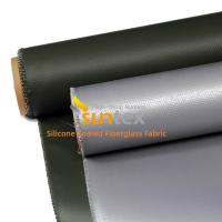 China 0.3 mm Thickness Silicone Coated Fiberglass Fabric with 1 / 1.2 / 1.5 meter Width and 50 m / 100 m Roll Length for sale