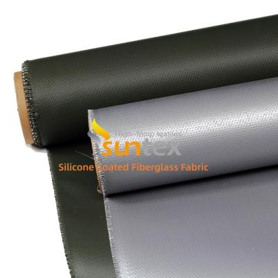 China 0.3 mm Thickness Silicone Coated Fiberglass Fabric with 1 / 1.2 / 1.5 meter Width and 50 m / 100 m Roll Length for sale