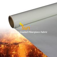 China Double Sides Alkali Free Silicone Coated Fiberglass Fabric 50 m / 100 m Roll Fireproof Thermal Insulation Cloth for sale
