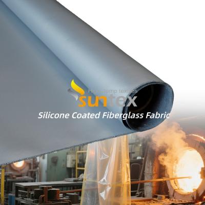 China 0.8mm Grey Double Side Silicone Coated Fiberglass Fabric for High Temperature Insulation for sale