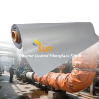 China White Double Sided Silicone Coated Fiberglass Fabric 50 m / 100 m Roll Fireproof Thermal Insulation Cloth for sale