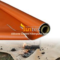 China White Waterproof Silicone Coated Fiberglass Fabric with 50 m / 100 m Roll Length for sale