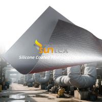 China Anti-Corrosive Weatherproof Water Repellent Silicone Coated Fiberglass Fabric Fireproof Welding Blanket for sale