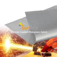 China Fireproof High Temperature Retardant Silicone Coated Fiberglass Fabric with 0.3 mm Thickness and 400 g/sqm Weight for sale