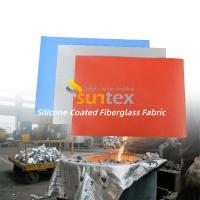 China Fireproof Fabric with Double Sided PU Coated Silicone Coated Fiberglass Fabric in 50 m / 100 m Roll Length for sale