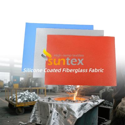 China Fireproof Fabric with Double Sided PU Coated Silicone Coated Fiberglass Fabric in 50 m / 100 m Roll Length for sale