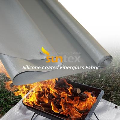 China High Performance Silicone Coated Fiberglass Fabric with 400 g/sqm Weight, 0.3 mm Thickness, and 1 / 1.2 / 1.5 meter Width for sale