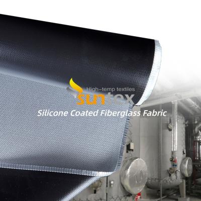 China Durable Silicone Coated Fiberglass Cloth with 0.3 mm Thickness 400 g/sqm Weight and 1 / 1.2 / 1.5 meter Width for Thermal Insulation for sale