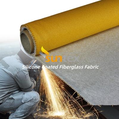 China Fireproof Heat Resistant Silicone Coated Fiberglass Fabric 850g/m2 for High Temperature Applications for sale
