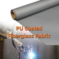 China 460 g/sqm 0.41 mm PU Coated Fiberglass Fabric with 1m to 1.55m Width for Industrial Thermal Jackets & Pads for sale