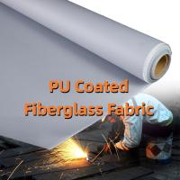 China Double-Sided PU Coated Fiberglass Fabric 460 g/sqm 0.41 mm Fireproof Thermal Insulation for Industrial Use for sale