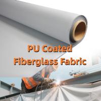 China PU Coated Fiberglass Fabric Welding Blanket with 460 g/sqm Weight 0.41 mm Thickness and Multiple Width Options for sale