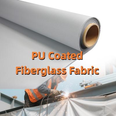 China PU Coated Fiberglass Fabric Welding Blanket with 460 g/sqm Weight 0.41 mm Thickness and Multiple Width Options for sale