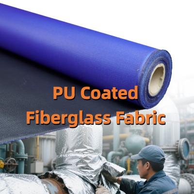 China PU-Coated Fiberglass Fabric | 460 gsm, 0.41 mm ThicknessWidth: 1m - 1.55m | Heat & Abrasion Resistant for sale