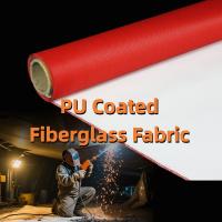 China Passive Fire Protection PU Coated Fiberglass Fabric 460 g/sqm 0.41 mm Flame Retardant Polyurethane Coated Fabric for sale