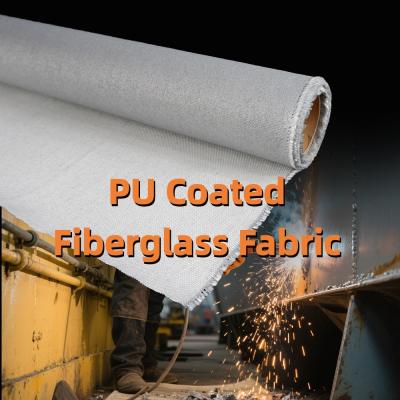 China Customizable Heat Resistant PU Coated Fiberglass Fabric with High Silica Coating for Fireproof Applications for sale
