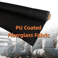 China Chemical Resistant PU Coated Fiberglass Fabric 460 g/sqm 0.41 mm Fireproof Heat Resistance for sale