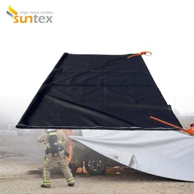 China Gray EV Car Fire Blanket with 550℃/1000℃ Thermal Resistance for Oxygen Deprivation Fire Pit Mat for sale