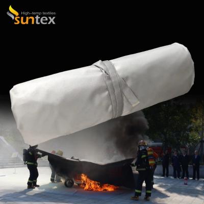 China Gray EV Car Fire Blanket with 550℃/1000℃ Thermal Resistance for Oxygen Deprivation Fire Control for sale
