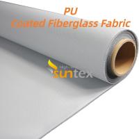 China Fire Retardant PU Coated Fiberglass Fabric 460 g/sqm 0.41 mm for Air Ducts and Welding Blankets for sale
