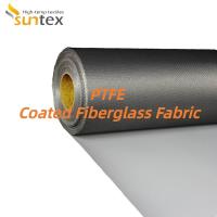 China Industrial Grade PTFE Coated Fiberglass Fabric with 550℃ Temperature Resistance, Silver Grey Color, and 4H Satin Weave for sale