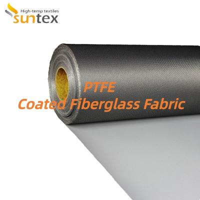 China Industrial Grade PTFE Coated Fiberglass Fabric with 550℃ Temperature Resistance, Silver Grey Color, and 4H Satin Weave for sale