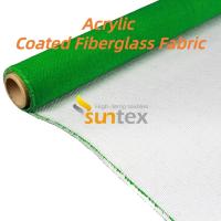 China 550 Degree C Fire Resistant Fiberglass Fabric with Acrylic Coating Self Extinguishing 16 oz for Fire Safety Applications for sale