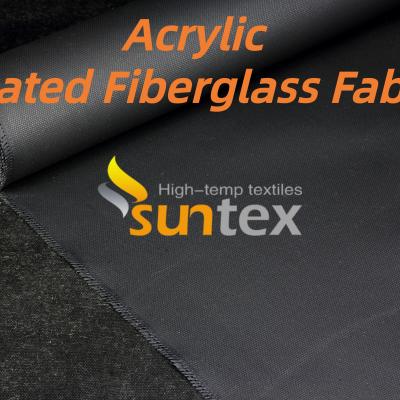 China 16oz Acrylic Coated Fire Resistant Fiberglass Fabric with 550 Degree C Temperature Resistance and Reduced Toxic Smoke for sale