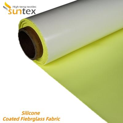 China Fireproof Waterproof Silicone Coated Fiberglass Fabric 850g/m2 High Silica Fiberglass Cloth for Harsh Environments for sale