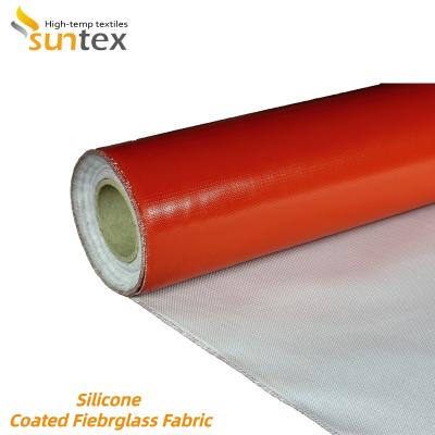 China Fireproof Waterproof Silicone Coated Fiberglass Fabric 850g/m2 for High Temperature Resistance for sale