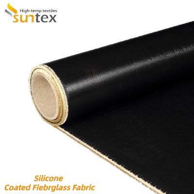China Fireproof Waterproof Silicone Coated Fiberglass Fabric 850g/m2 High Silica Fiberglass Cloth for Heavy Duty for sale