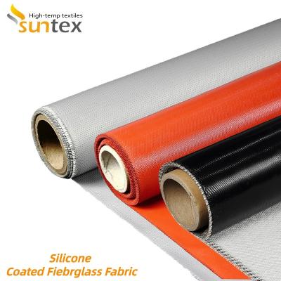 China Fireproof Heat Resistant Silicone Coated Fiberglass Fabric 850g/m2 High Silica Fiberglass Cloth for Industrial Applications for sale
