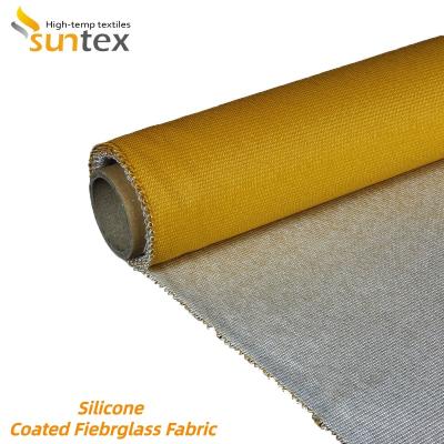 China Fireproof Silicone Coated Fiberglass Fabric with High Temperature Resistance (-70~260℃) and Chemical Corrosion Protection for sale