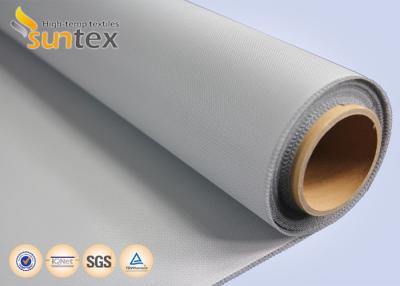 China 60min Fire Resistant Grey Fiberglass Cloth 0.4mm, PU Coated for Fire and Smoke Curtains for sale