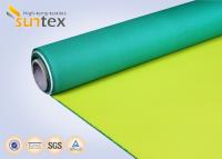 China Yellow Green PU Coated Fiberglass Fabric, Fire Curtain Material for Air Distribution System & Welding for sale