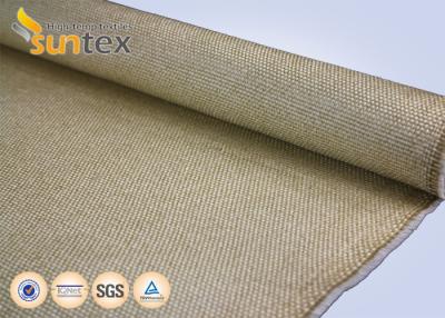 China Yellow Flame / Spark Resistant Fire Fiberglass Welding Blanket Roll Fabric Vermiculite Coated for sale
