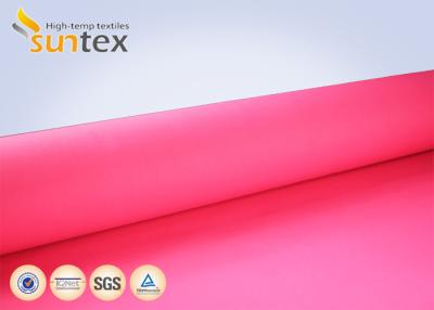 China Red 0.4mm Fire Resistant Fiberglass Fabric with Acrylic Coating for 550 Degree C Temperature Resistance and Easy Sewing for sale