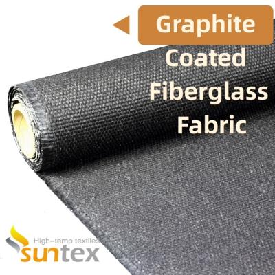China High Temperature Fiberglass Cloth Black Graphite Coated Fabric with Fire Resistance and Abrasion Properties for Fire Control Systems for sale