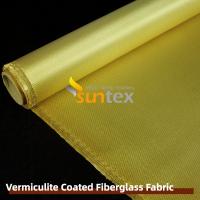 China Vermiculite Coated High Temperature Fiberglass Cloth Suitable For Welding Blankets Fire Barriers And High Temperature Insulation Applications for sale