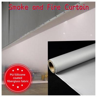 China Factory Direct Sale EN-13501 Certified Fire Smoke Curtain with 550°C Temperature Resistance and 0.6mm Thickness for sale