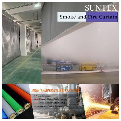 China High Performance Fire Curtain Fabric with 550°C Temperature Resistance, 0.6mm Thickness, and EN-13501 Certification for sale