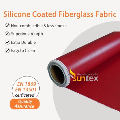 China Wholesale 850g/m2 Fireproof High Temperature Resistance Silicone Coated Fiberglass Fabric High Silica Fiberglass Cloth for sale