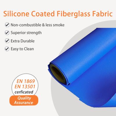 China Fireproof 850g/m2 Heat Resistant Silicone Coated Fiberglass Fabric for High Temperature Protection for sale