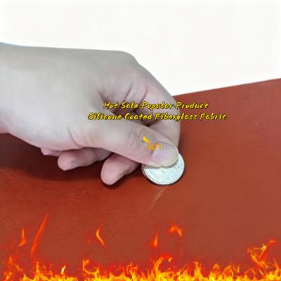 China Fireproof High Temperature Resistance (-70~260℃) Waterproof Silicone Coated Fiberglass Fabric High Silica Fiberglass Cloth for sale